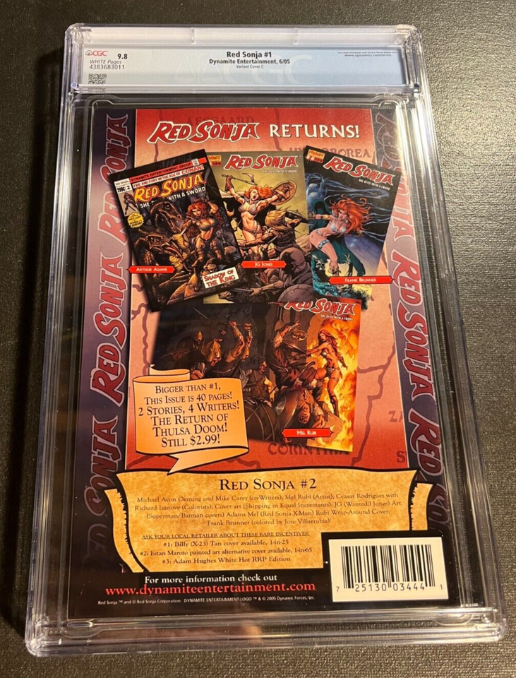 Red Sonja #1 CGC 9.8 Joseph Michael Linsner Variant Cover Dynamite 2013 ...