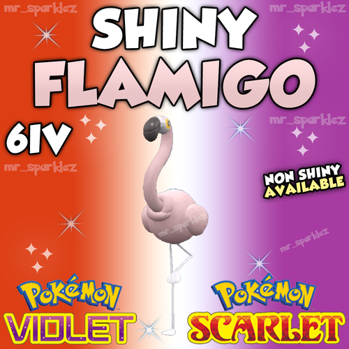 SHINY FLAMIGO 6IV Pokemon Scarlet & Violet | eBay