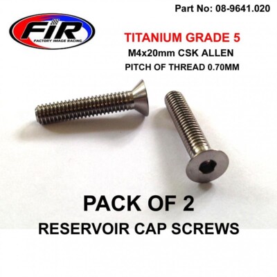 TITANIUM CSK ALLEN HEAD 4MMx20mm LONG RESERVOIR CAP SCREWS x 2 ...