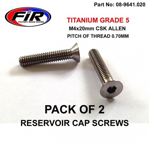 TITANIUM CSK ALLEN HEAD 4MMx20mm LONG RESERVOIR CAP SCREWS x 2 ...