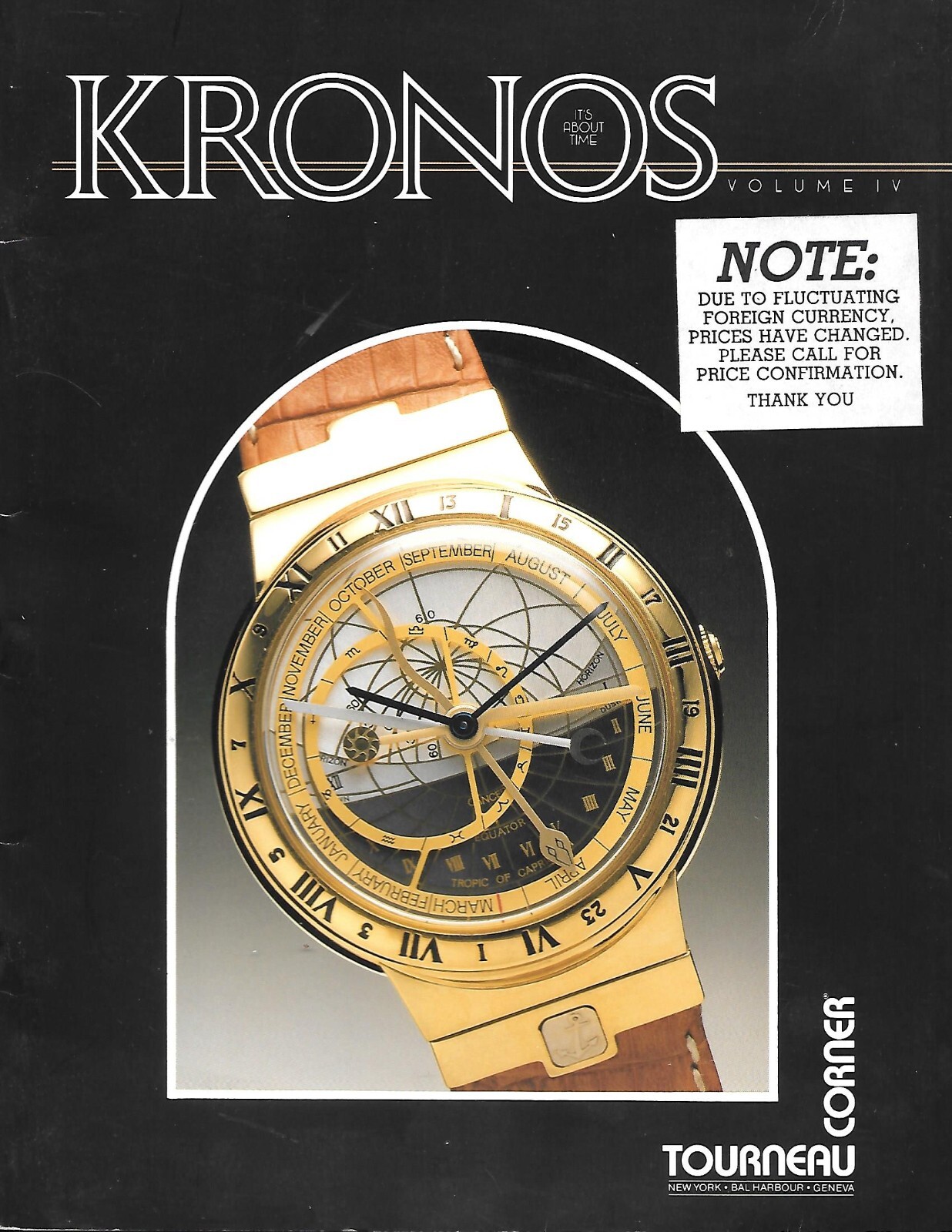 Kronos Tourneau Corner Watch CATALOG 1988 | eBay
