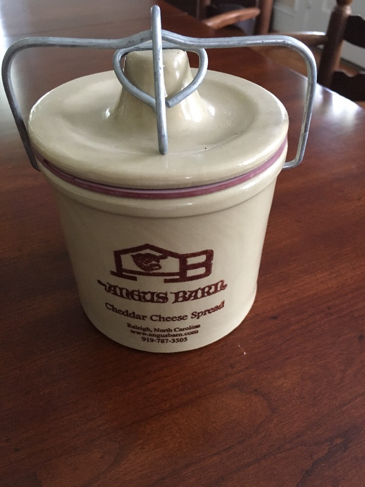 Angus Barn Crock Raleigh NC State Cheddar cheese Spread Jar With Lid | eBay