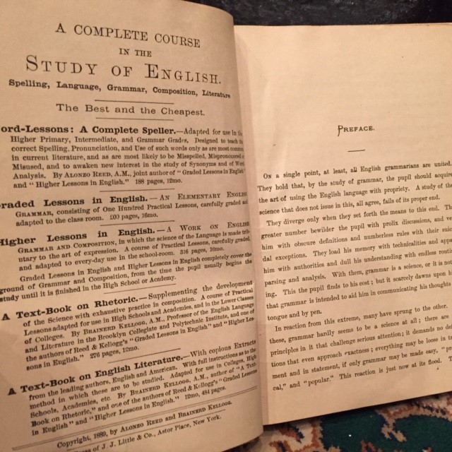 Reed & Kellogg's Graded Lessons in English 1892 HC School Book Antique ...