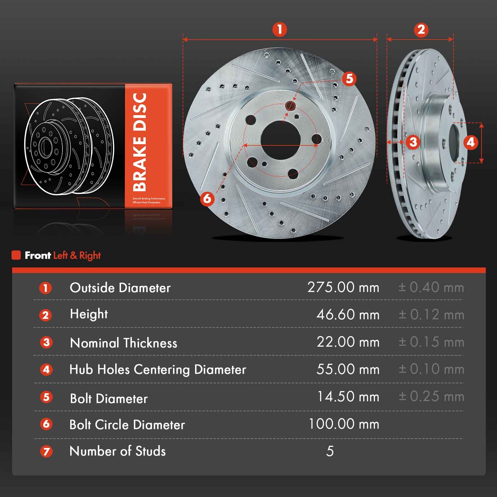 Front Drilled & Slotted Rotors for Toyota Corolla Matrix Scion xD ...