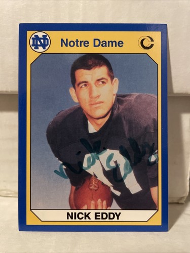 Nick Eddy Notre Dame Fighting Irish Autographed Card | eBay