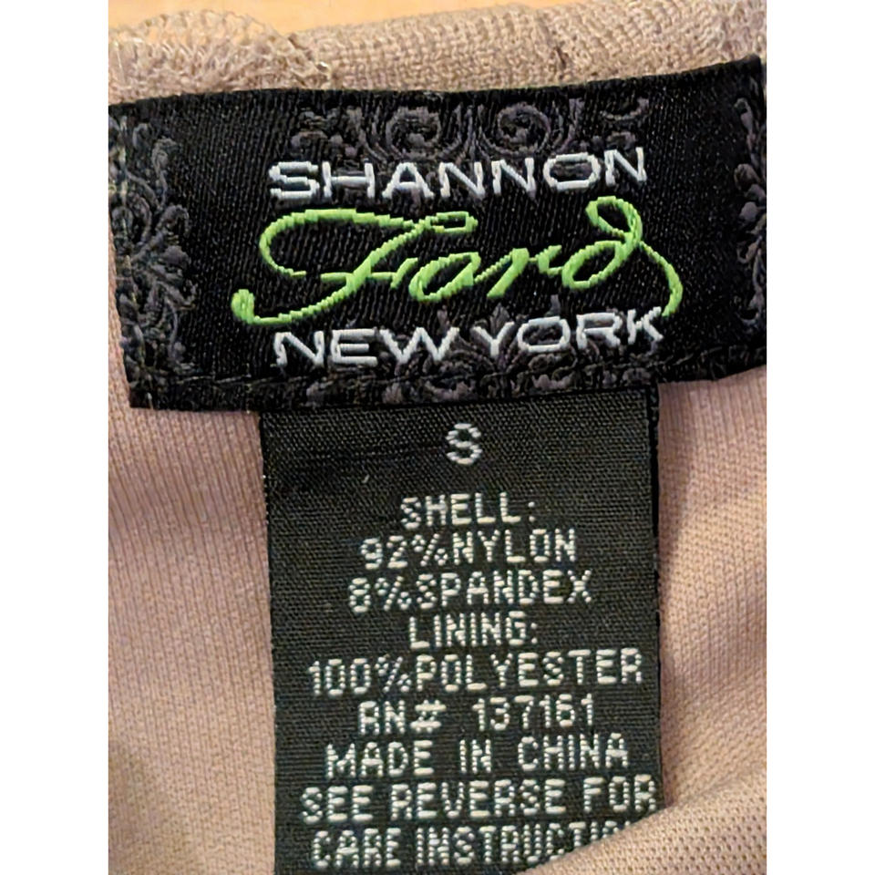 Vintage 90s Shannon Ford New York Tan Polka Dot Sheer Overlay Top Small ...