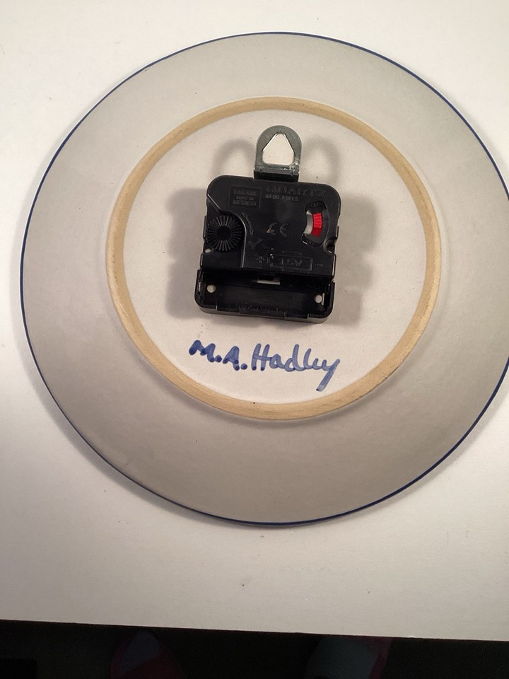 Vintage M. A. Hadley Pottery 9” Plate Lighthouse Working Clock Very ...