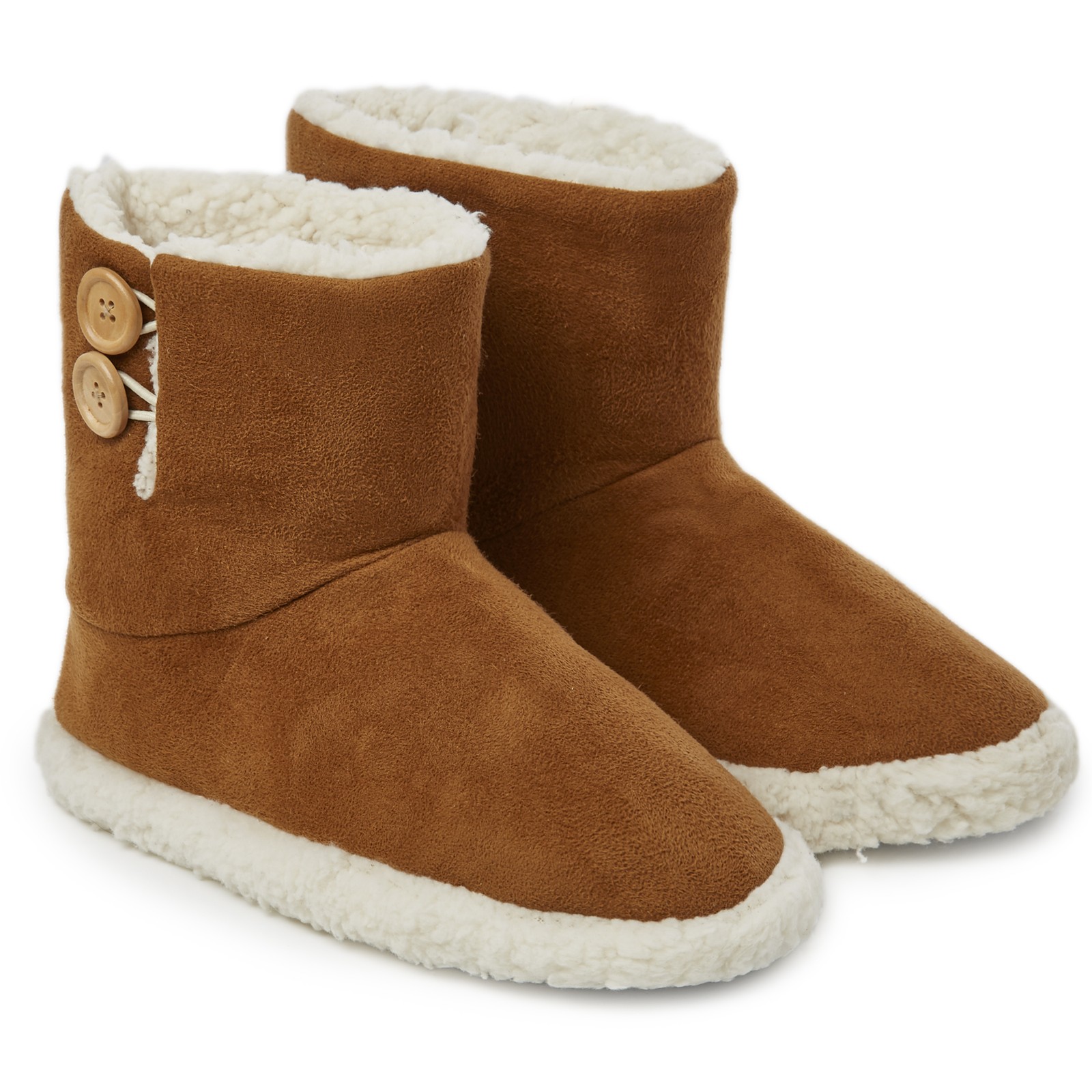 Dunlop Mens Botton Bootie Slippers Slip On Warm Lining Comfortable ...