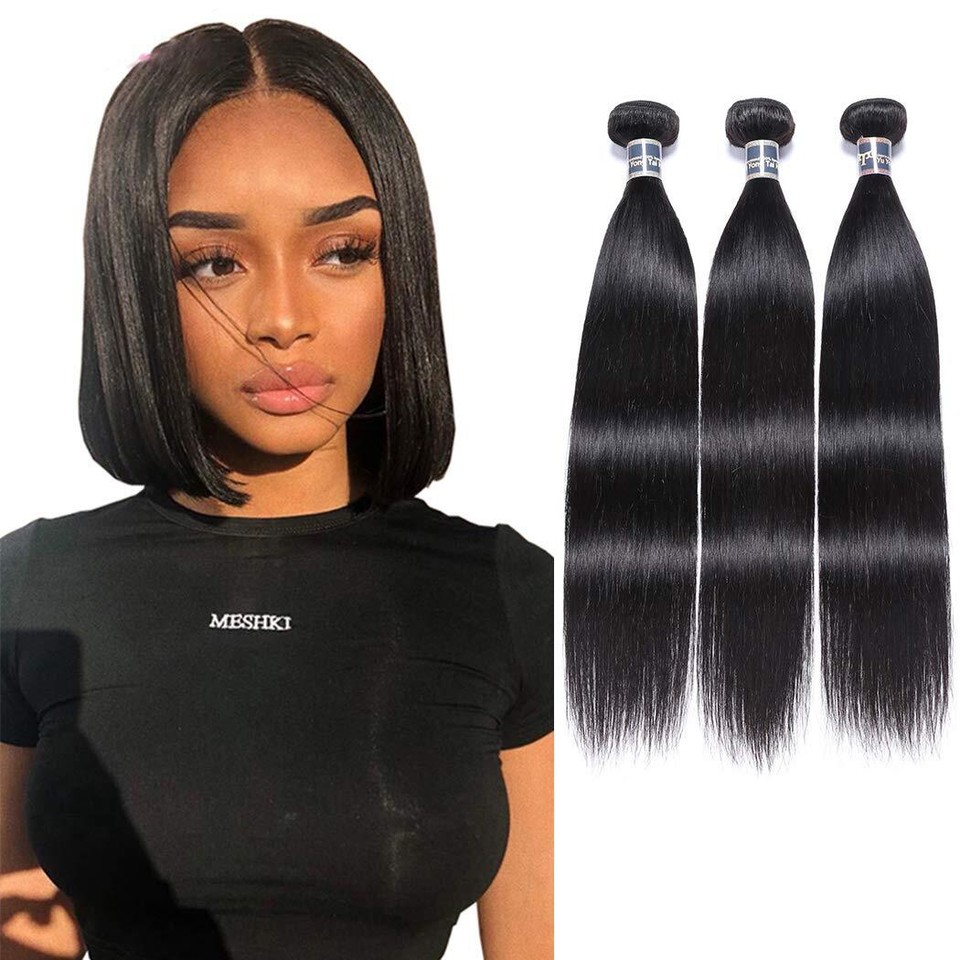 8 inch short hair bundles 9A Brazilian Straight Human Hair 9 Bundles ...