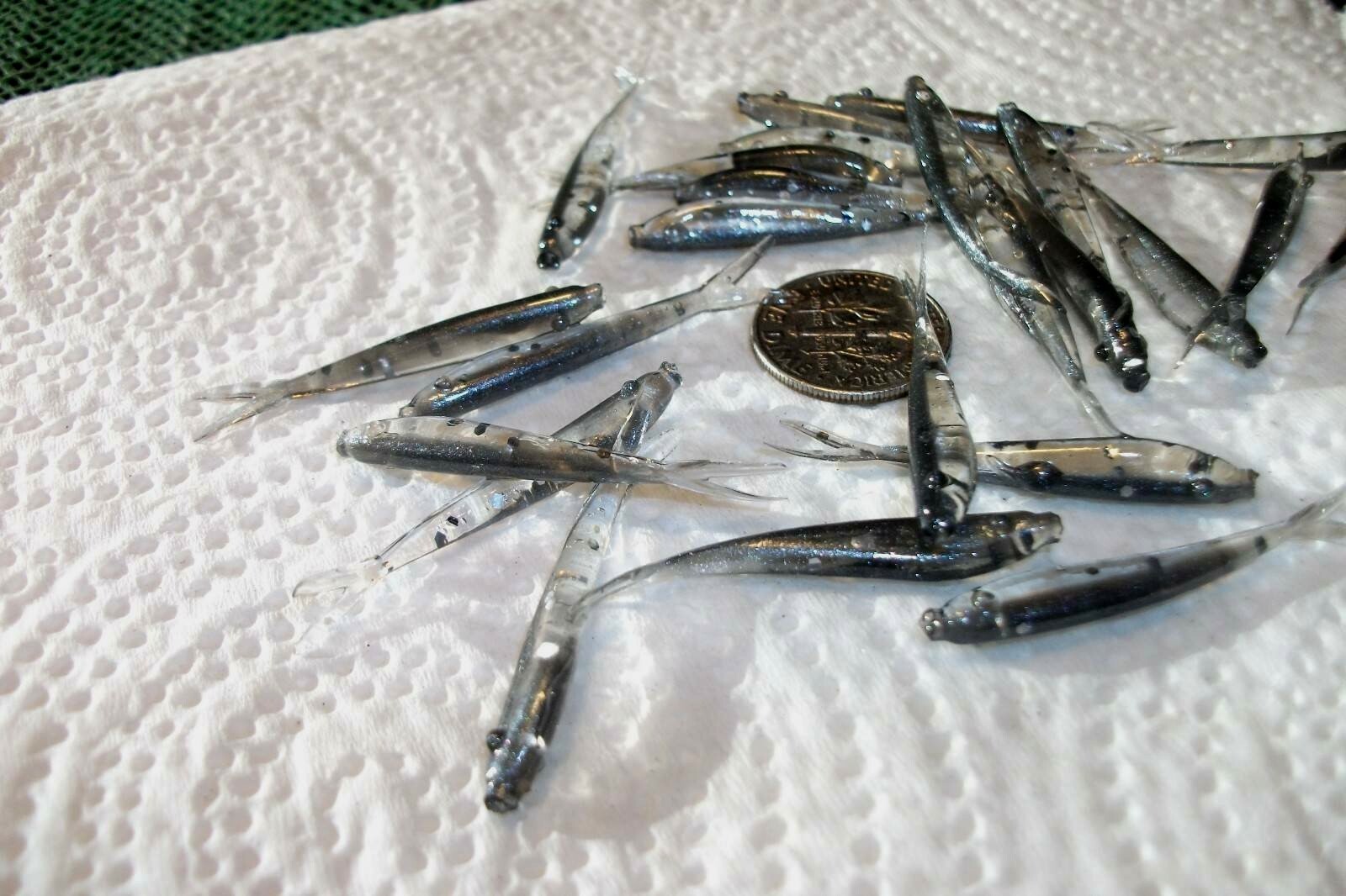 100-1 1/2"-CRAPPIE-PANFISH-MINNOWS-GRUBS-SOFT JIGS-SPLIT TAIL-flukes ...