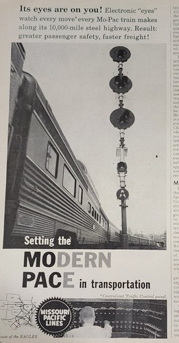 Missouri Pacific Lines Railroad Magazine Ad Picture Train MO-PAC Signal ...