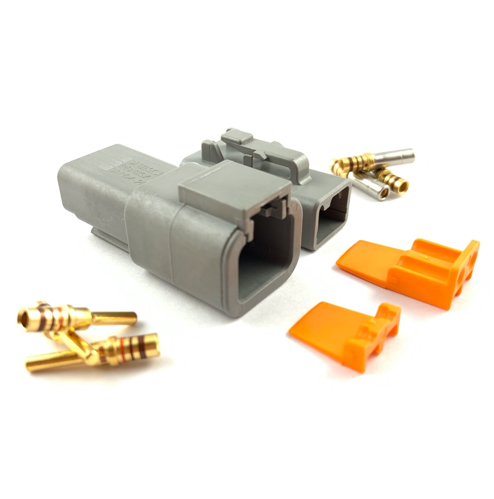 3x Deutsch DTP 2-Pin Connector Plug Kit 14-12 AWG Gold Contact DTP04-2P ...