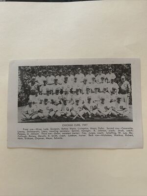 Chicago Cubs Bob Chipman B. Nicholson 1947 Baseball Publication Team ...