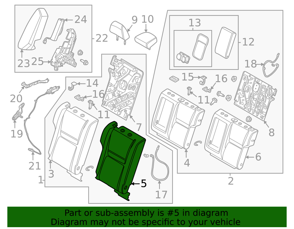Genuine Nissan Seat Back Cover 88620-6RR3C | eBay