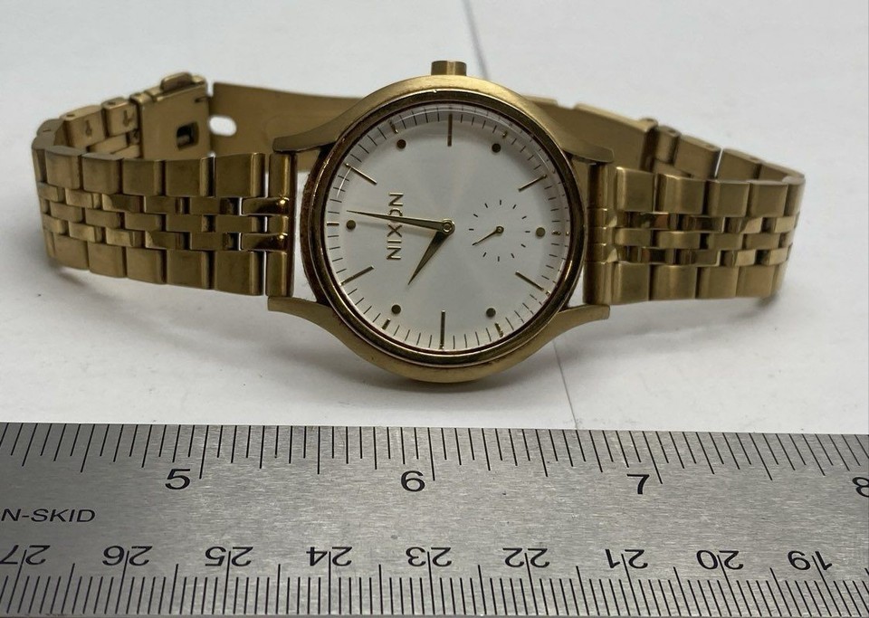 Nixon 38mm WR50M Gold Tone Sub-Dial Not Basic The Sala Stainless Steel ...