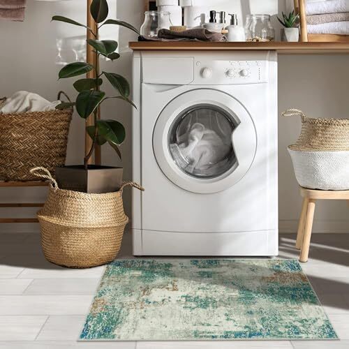 Modern Abstract Area Rug - 2x3 Small Bath Rugs Soft Washable Non 2' x 3 ...