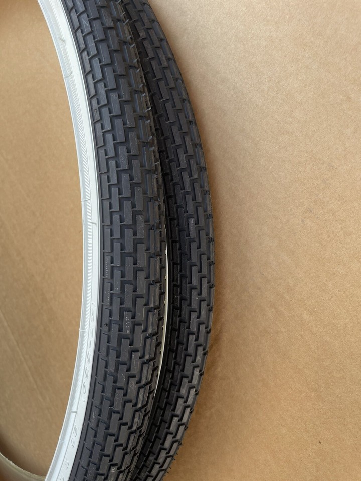 26" x 1.75 Bicycle White Wall Tires and Tubes Set DURO Brick Thread ...