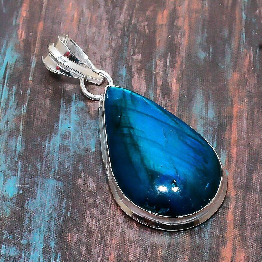 Blue Labradorite Pendant 925 Sterling Silver Pendant Gemstone Pendant ...
