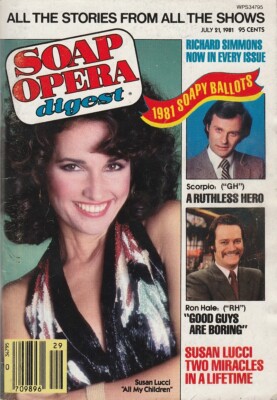 Soap Opera Digest July 21 1981 SUSAN LUCCI-TRISTAN ROGERS-MARCIA MCCABE ...