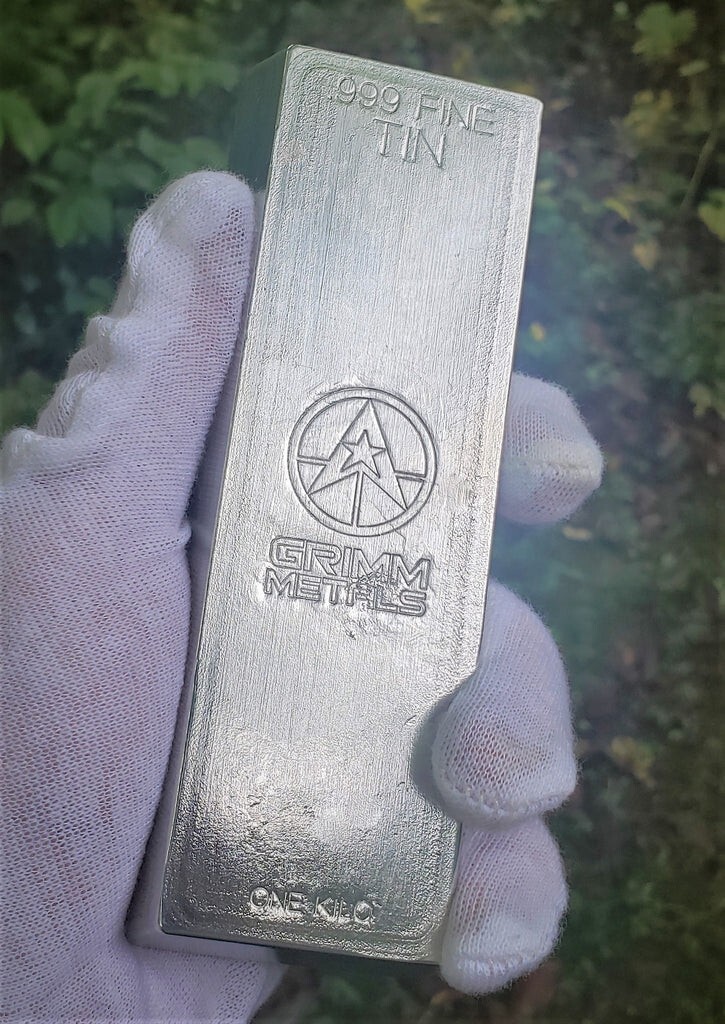 1 Kilo .999 Fine Tin Bar - Hand Poured & Stamped - Grimm Metals | eBay