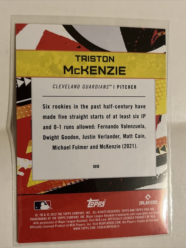 2022 Topps Fire - Gold Minted #99 Triston McKenzie | eBay