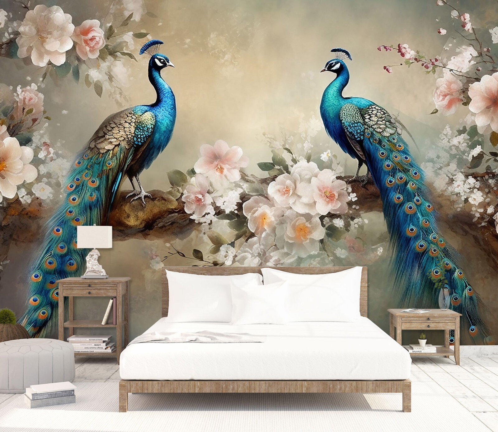 3D Blue Peacock R1333 Wallpaper Wall Mural Self-adhesive Removable Luna ...