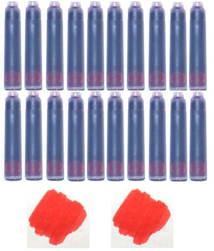 20 - Fountain Pen Refill Ink Cartridges for Jinhao, Baoer & More - Ruby ...