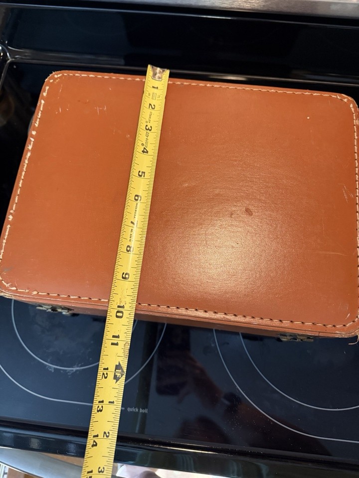 Vintage MCM Brown Luce Leather Makeup Hard Case Travel Vanity Mirror ...