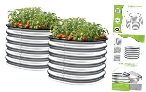 2x2x1.4ft 2PCS (One Package) Round Raised Garden Bed, 17'' 2x2x1.4FT 2P ...