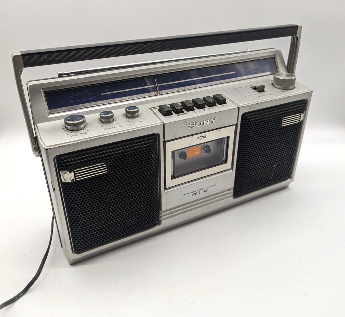 Vintage Sony CFS-43 Boombox Radio Cassette Player - See Description | eBay