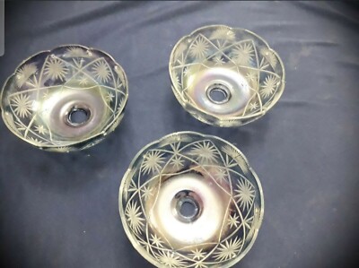 Set of 3 Large blue BOBECHE cut glass for chandelier or lamp parts | eBay