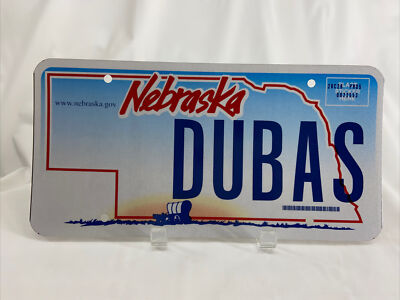 DUBAS Vintage Vanity License Plate Nebraska Personalized Auto Man-Cave ...