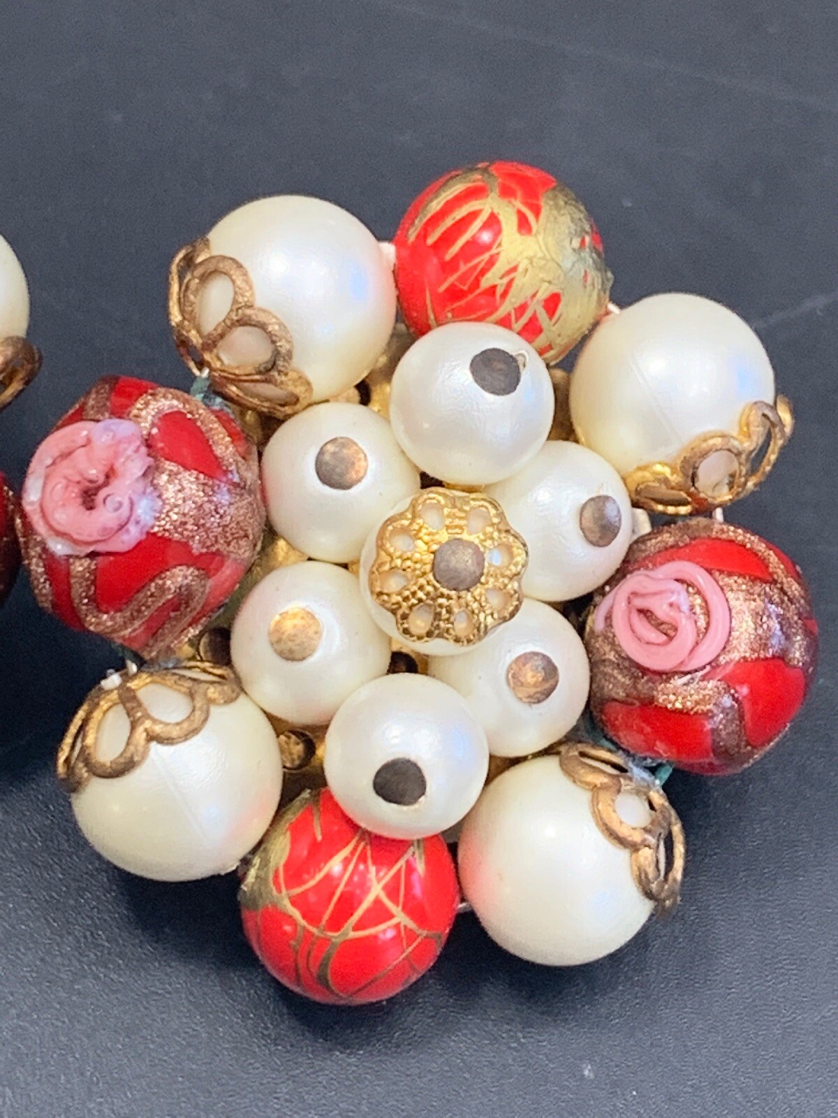 Signed Vintage Elizabeth Morrey Cluster Art Glass Bea… - Gem