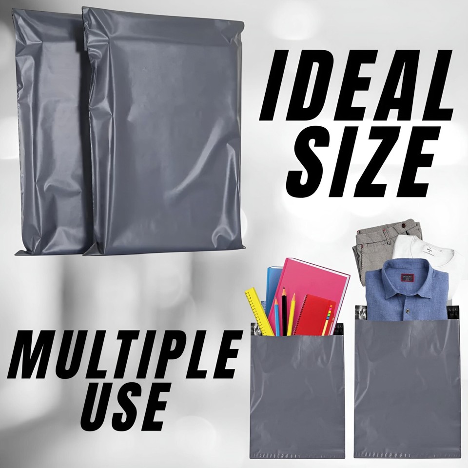 GREY Postage Mailing Bags Postal Post Packaging Plastic Parcel Packing ...
