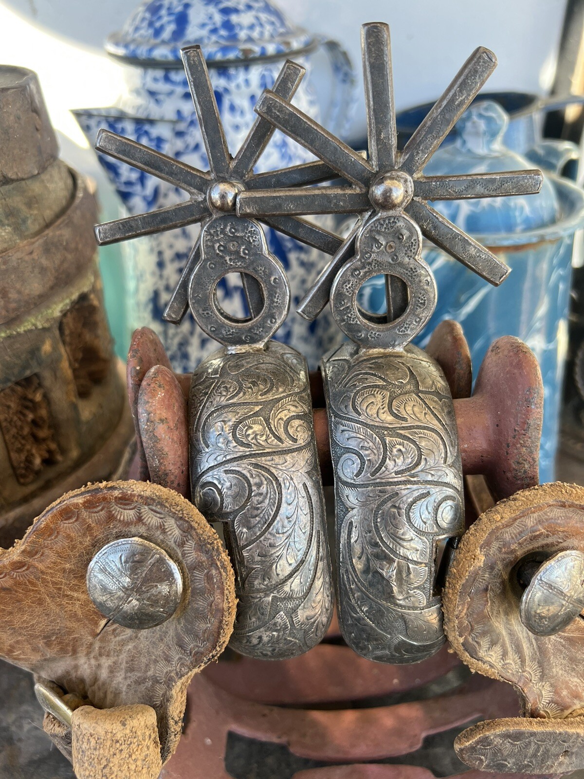 Antique Mexican Spurs Vintage Western Decor Charro Cowboy | eBay