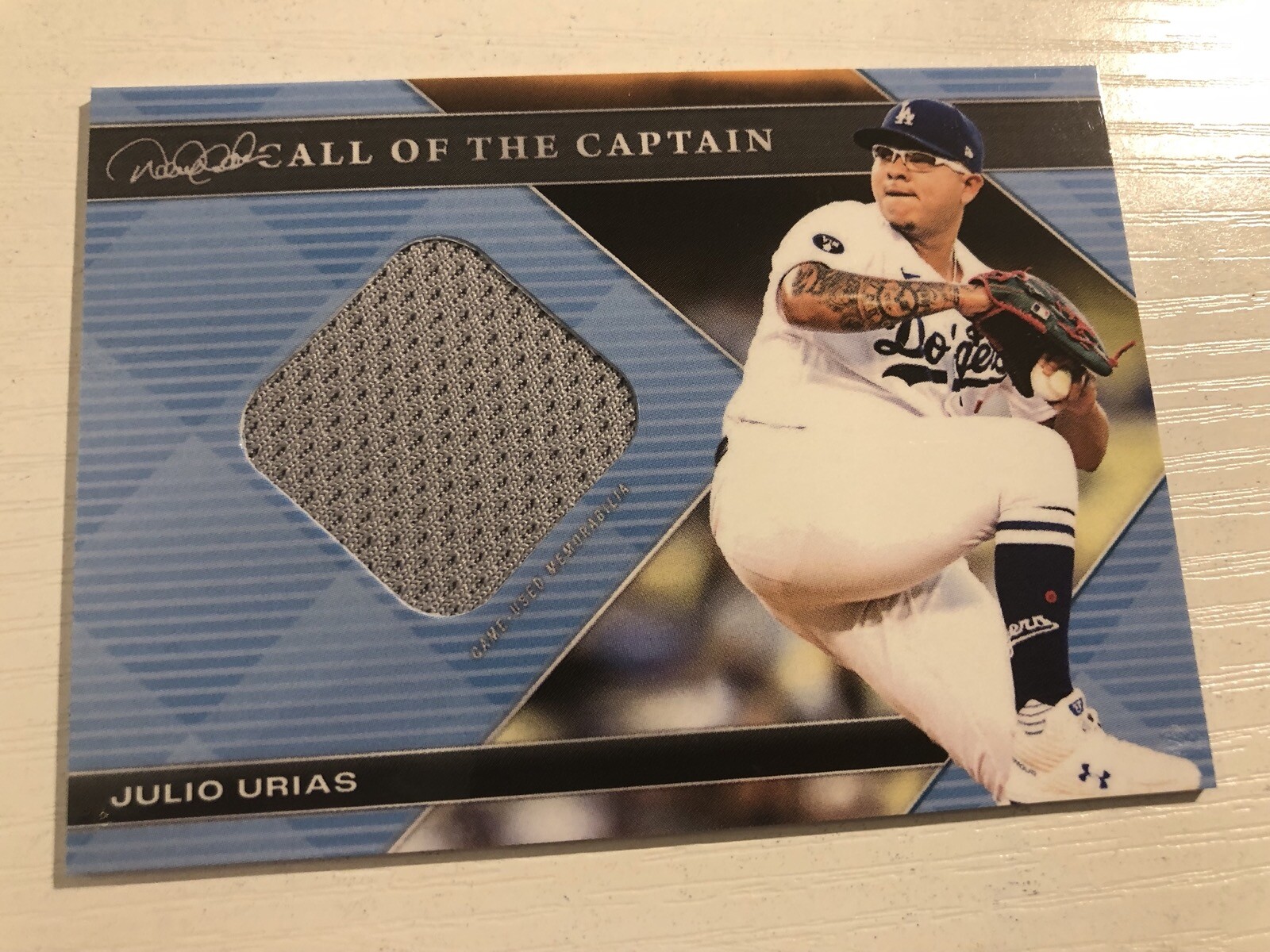2022 Topps X Derek Jeter Call of the Captain Julio Urias Blue Relic ...