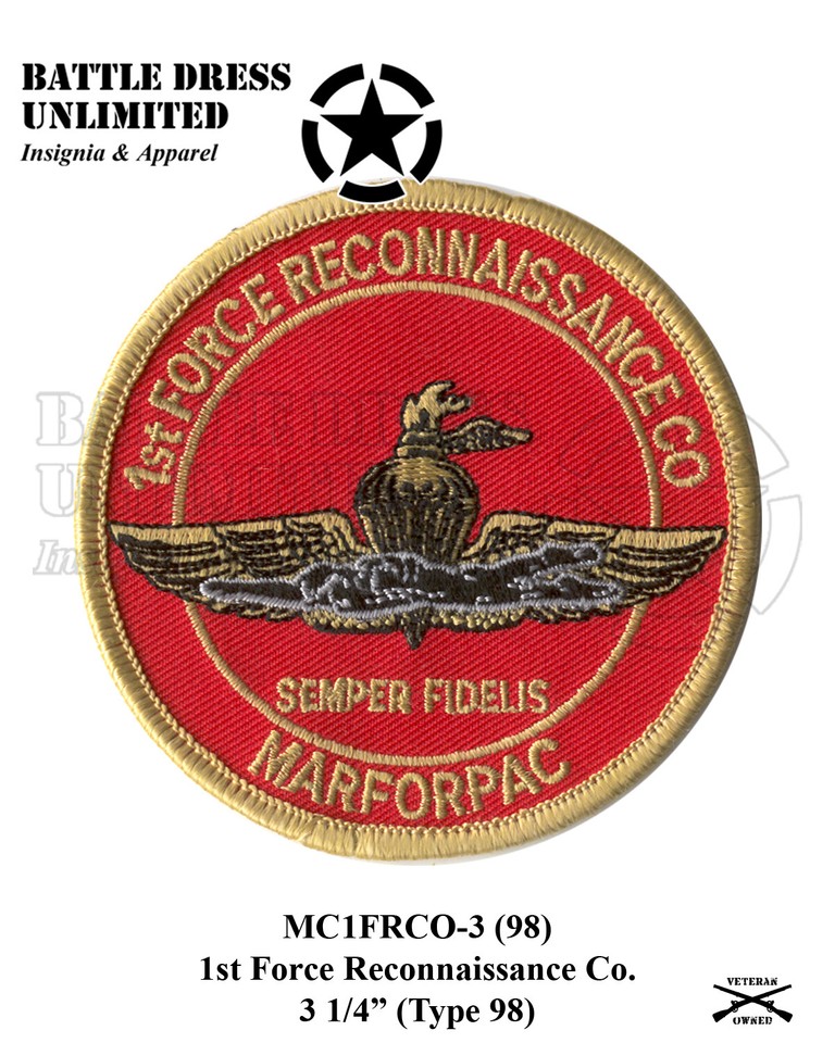 1st 2nd 3rd Force Reconnaissance Company Patch (USMC Marine Force Recon ...
