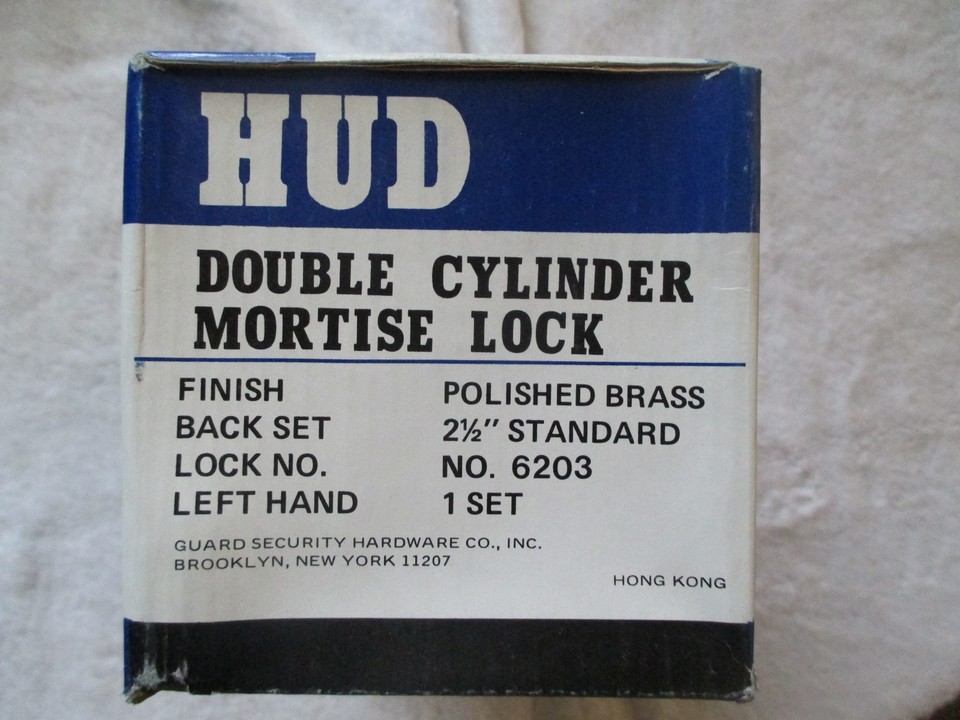 New HUD Double Cylinder Mortise Lock Set Polished Brass Iron gate storm ...