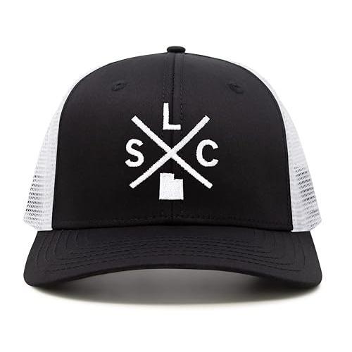 Salt Lake City SLC Hat for Men Women - Snapback Trucker Cap (Black ...