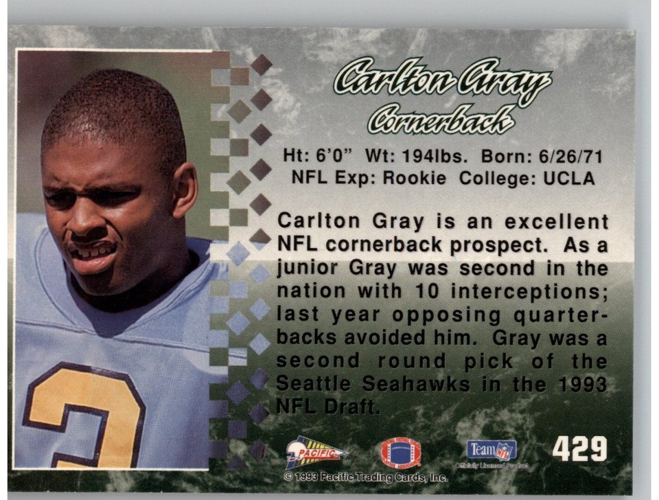1993 Pacific #429 Carlton Gray | eBay