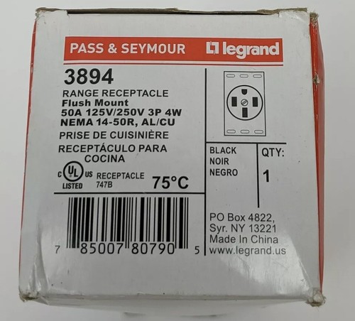 Legrand Pass & Seymour Range Receptacle Flush Mount Black 3894 (10 ...