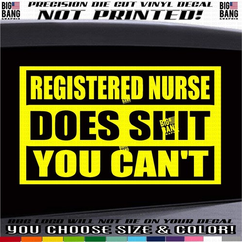 Registered Nurse Vinyl Decal Sticker Job RN Hospice Nursing SUV Car ...