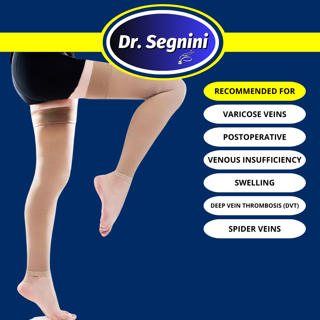 Calze A Compressione 20-30 MmHg Senza Piede - Per Vene Varicose ...