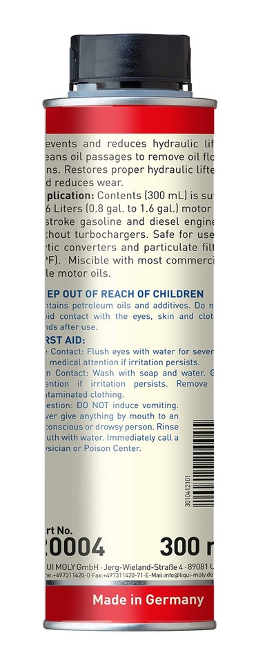 Liqui Moly Hydraulic Lifter Additive 300ml Engine Oil Noise Cleaner ...