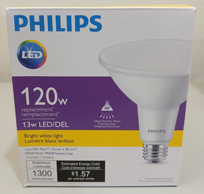 PHILIPS LED 13W PAR38 FLOOD 3000K 13PAR38/COR/930/F40/DIM/P/ULW/T20-6 ...