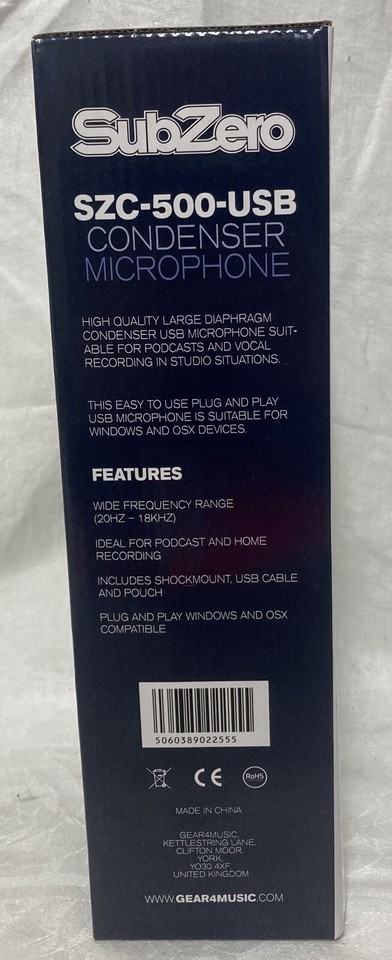 Subzero Condenser Microphone SZC-500-USB BNIB | eBay