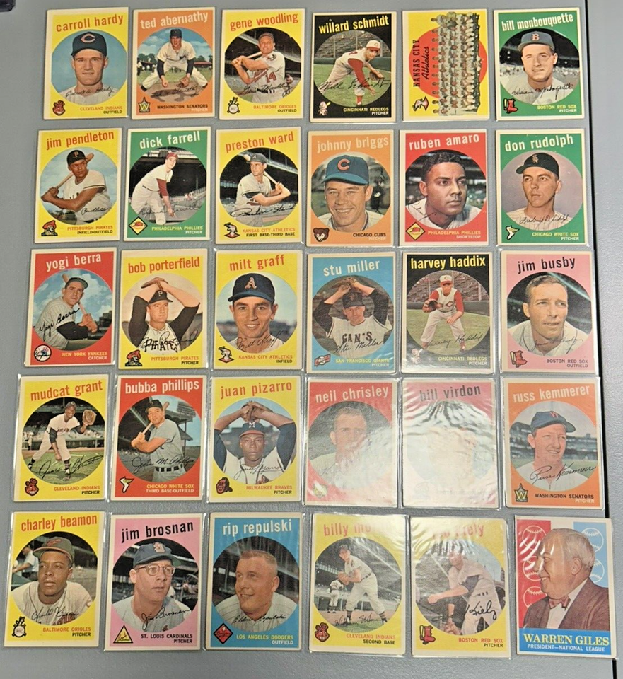 1959 Topps Baseball Card Complete Set 1-572 EX-MT Beautiful All cards ...