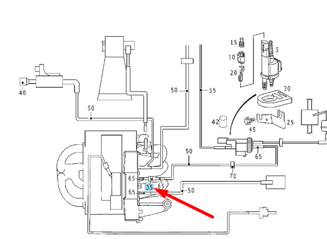 MERCEDES Engine Vacuum Hose Line One-way Check Valve A0021408460 for ...