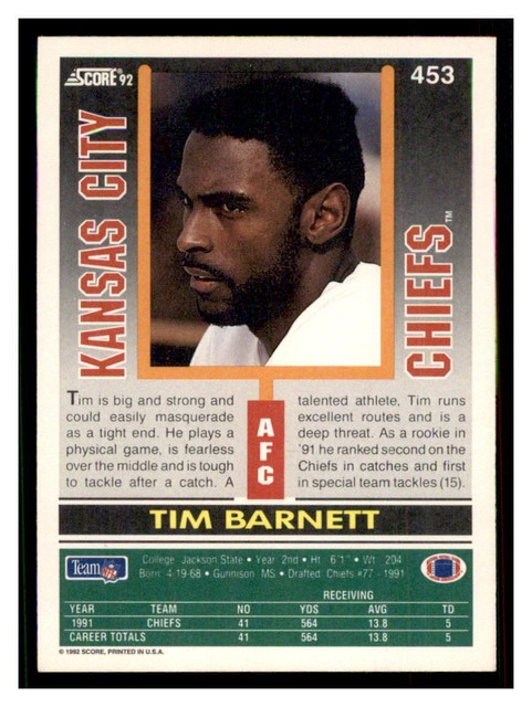 1992 Score - #453 Tim Barnett for sale online | eBay