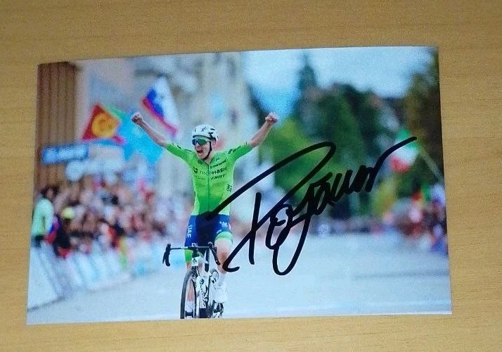 AUTOGRAPH TADEJ POGACAR HAND SIGNED FOTO WC CICLISMO TOUR DE FRANCE ...